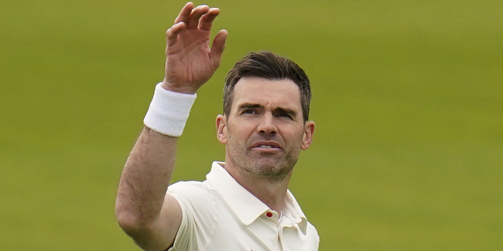 Lancashire and England seamer James Anderson receiving treatment for ... Lancashire and England seamer James Anderson receiving treatment for ...