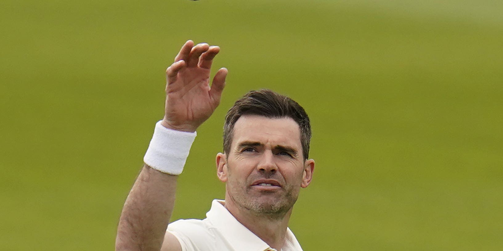 Lancashire and England seamer James Anderson receiving treatment for ... Lancashire and England seamer James Anderson receiving treatment for ...