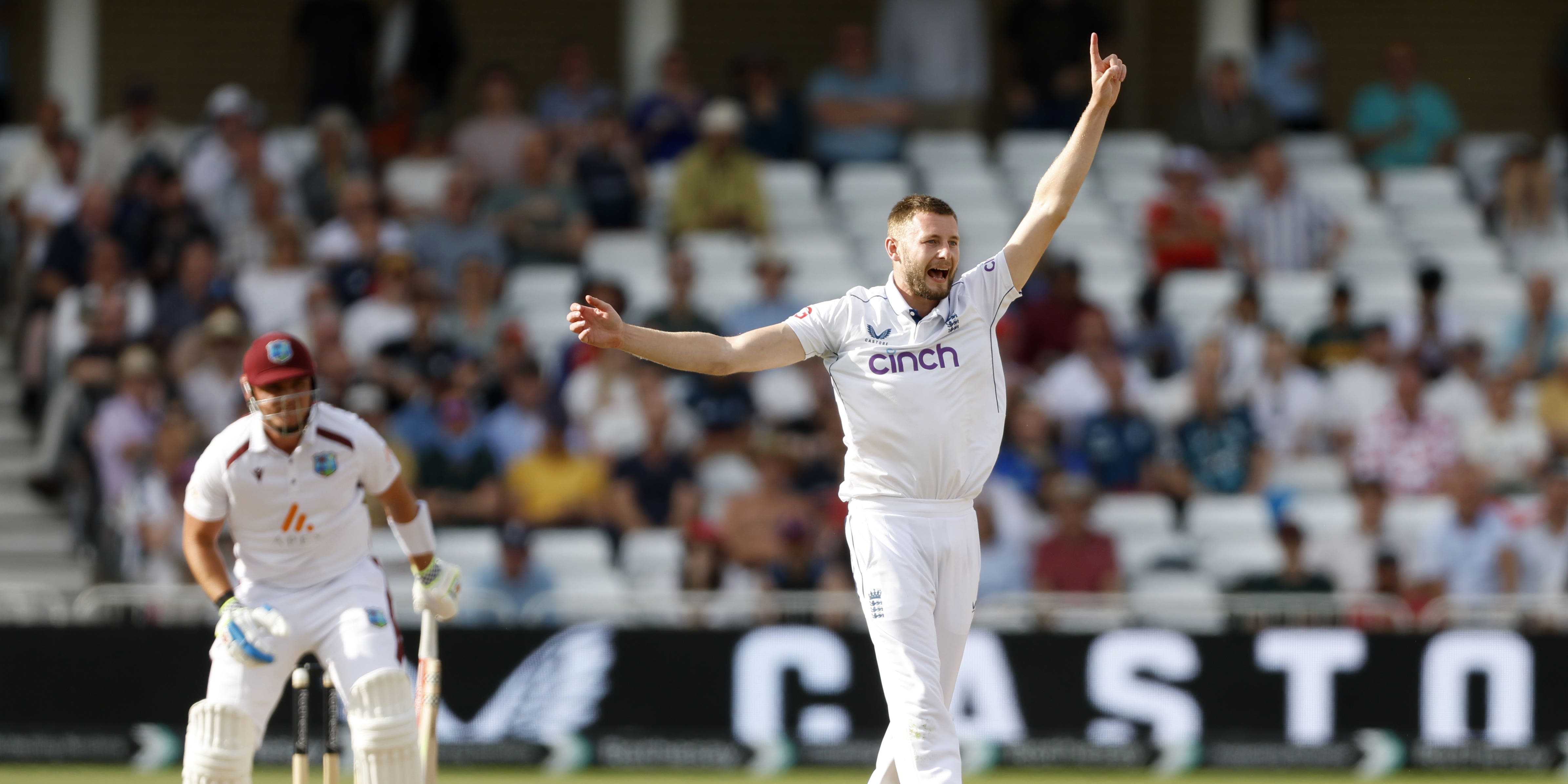 England lose three late wickets after Gus Atkinson helps peg back West ...